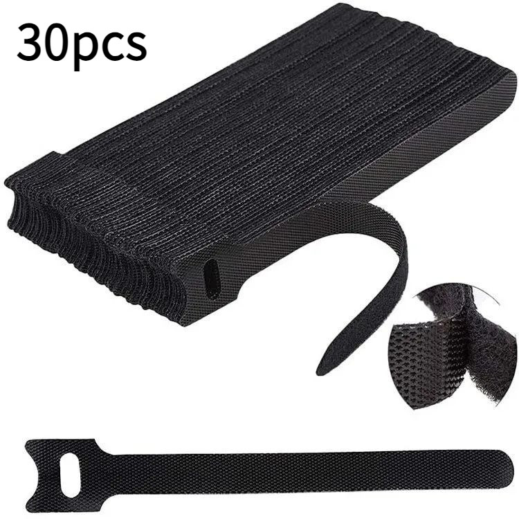 30pcs Self-Adhesive Velcro Self-Locking Velcro Cable Organizer Reusable ...