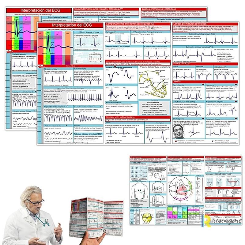 [Risingme] EKG Pocket Guide, EKG Rhythm Interpretation, Double Sided ...