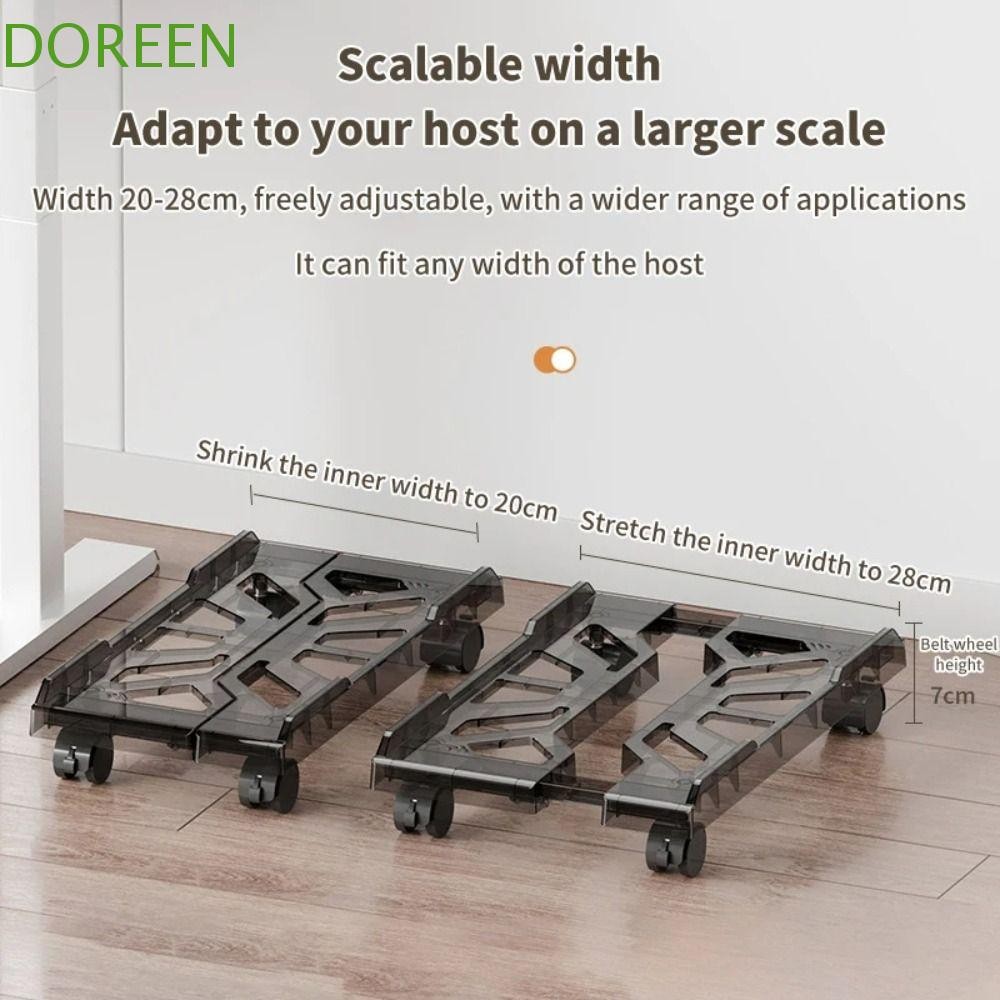 DOREEN Mobile Computer Tower Stand, Adjustable with 4 Caster Wheels ...
