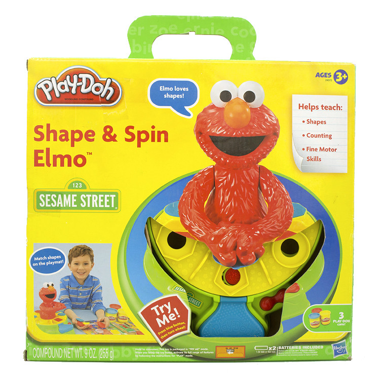 Hasbro Play-doh Shape Spin Elmo Sesame Street Speaking Sound Effect ...