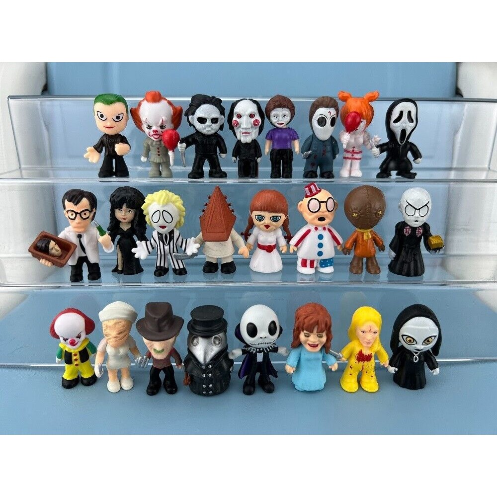 24Pcs Horror Movie Halloween Figures Characters Chucky Freddy Jason ...