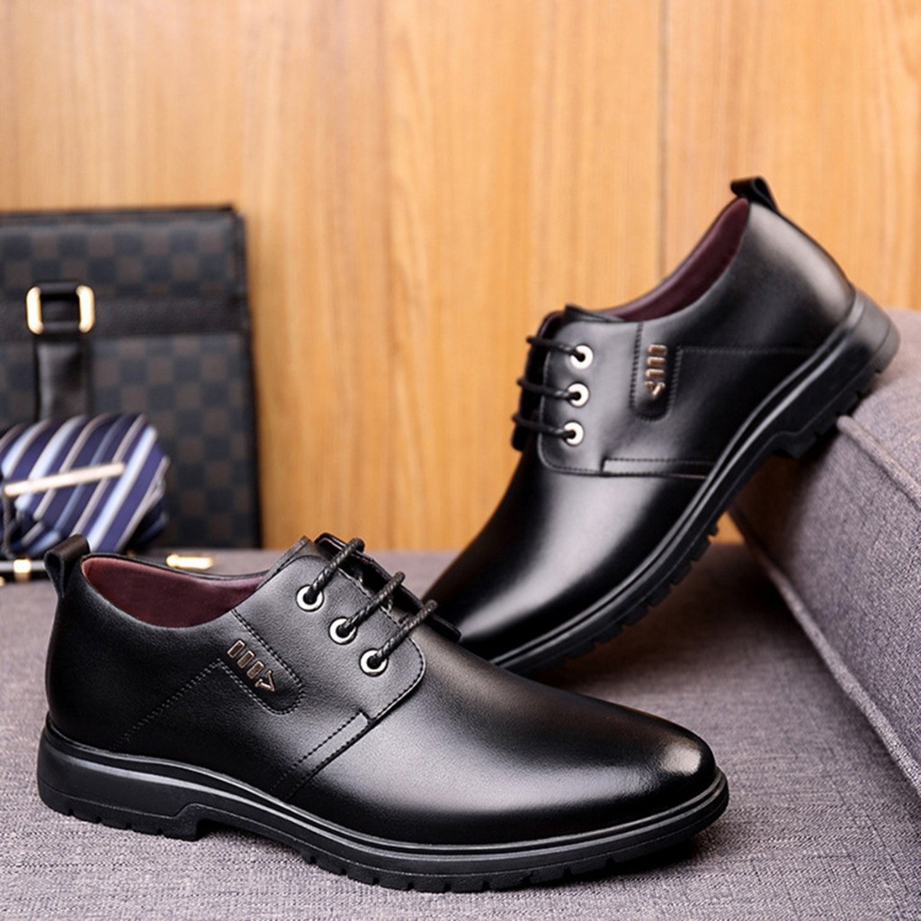 New Formal Leather Shoes for Men Simple Business Black Shoes British ...