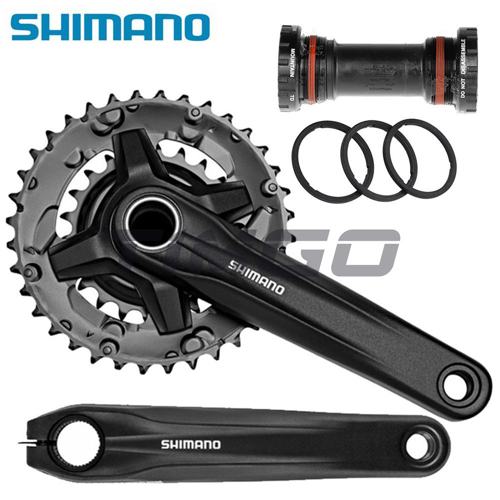 Shimano FC-MT210 MTB Mountain Bike 2×9 Speed Hollowtech II Crankset 36-22T BB-MT500 Bottom ...