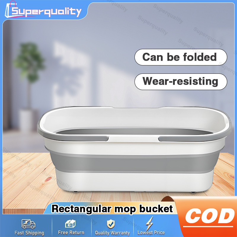 Silicone Collapsible Mop Bucket With Handle Multi-Purpose Portable ...