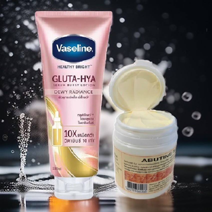 Combo Vaseline Gluta Body Lotion + abutine Whitening Cream 3c3 | Shopee ...