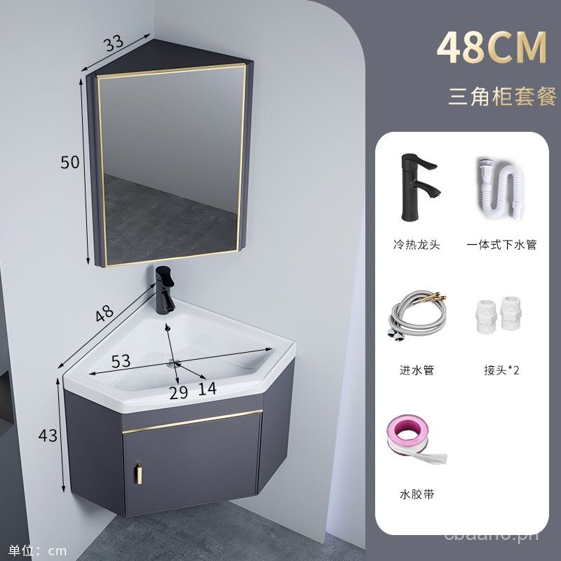 Triangle Wall-Mounted Corner Wash Basin Small Apartment Bathroom ...