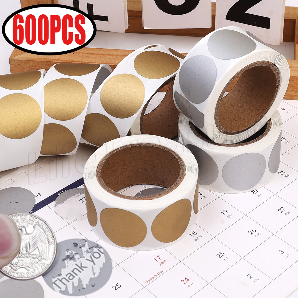 300/600PCS Round Scratch Off Stickers - Game Scratch Sticker Labels ...