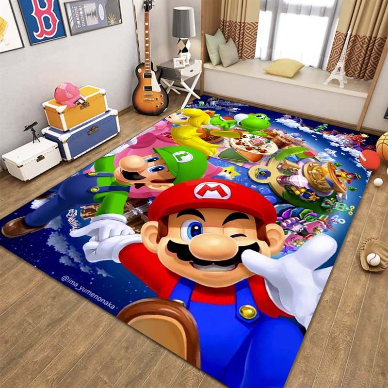 Super Mario Bros cartoon anime printed carpet, living room sofa area ...