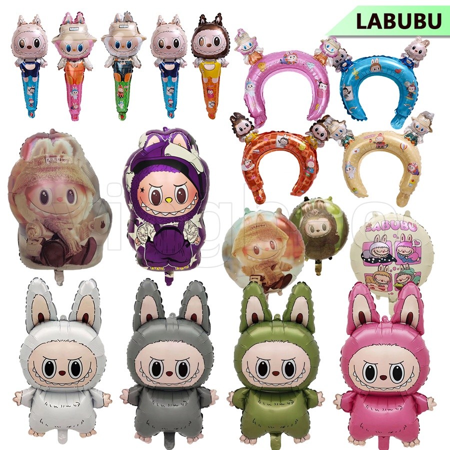 Lovely Labubu Cartoon Large Doll Balloon Labubu Birthday Party Room ...