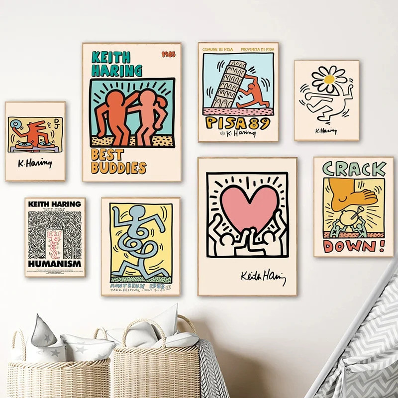 Keith Art Exhibition Poster Pisa Abstract Print Vintage Pop Canvas ...