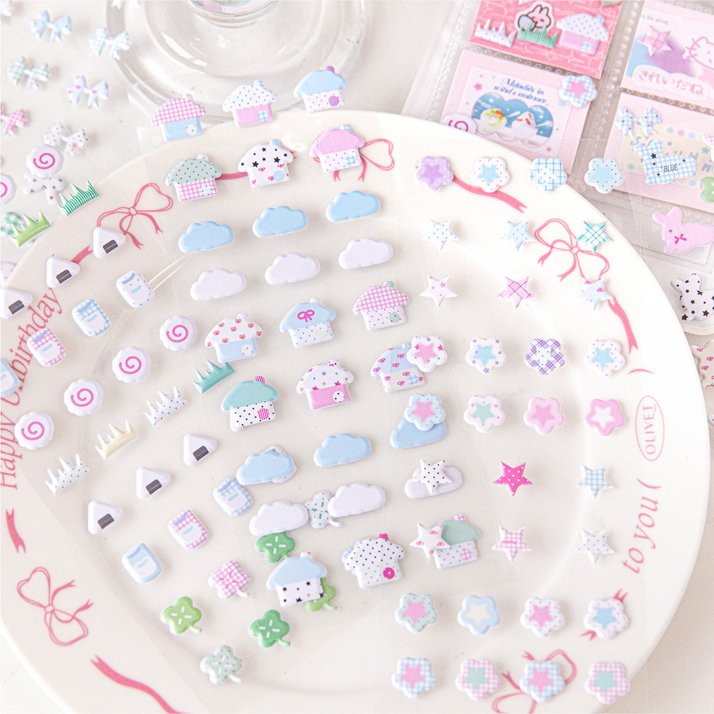 Cute Kawaii Foam Stickers Colorful Self Adhesive Foam Cloud Star Heart ...