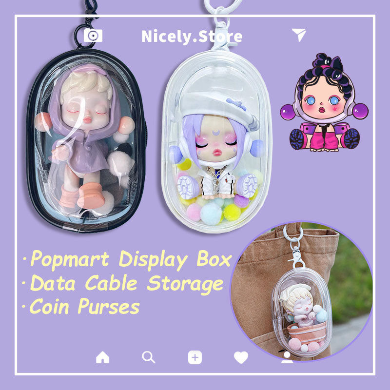 Popmart Display BoxData Cable PVC Waterproof Box Labubu Organize Cable ...