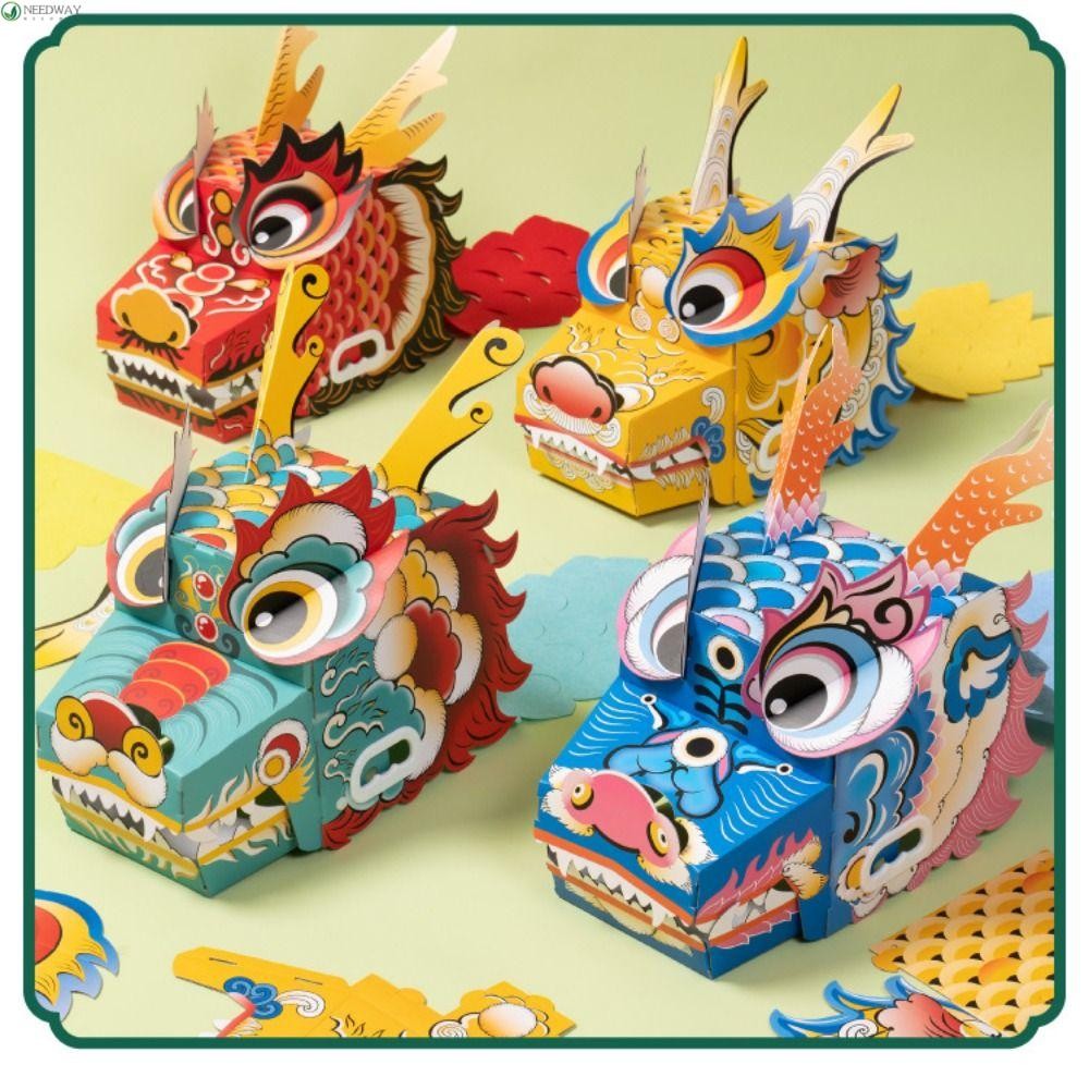 NEEDWAY Chinese Dragon Craft Kit, Paper 3D Chinese Dragon Head, Funny ...
