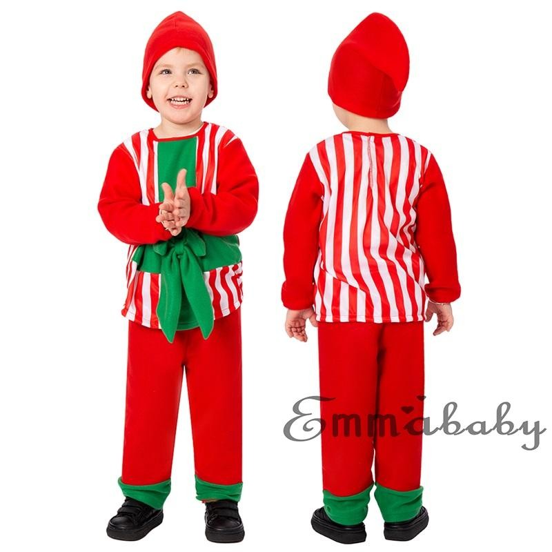 Emma-Kids Christmas Gift Box Costume Children Bow Stripe Tops Hat Pants ...