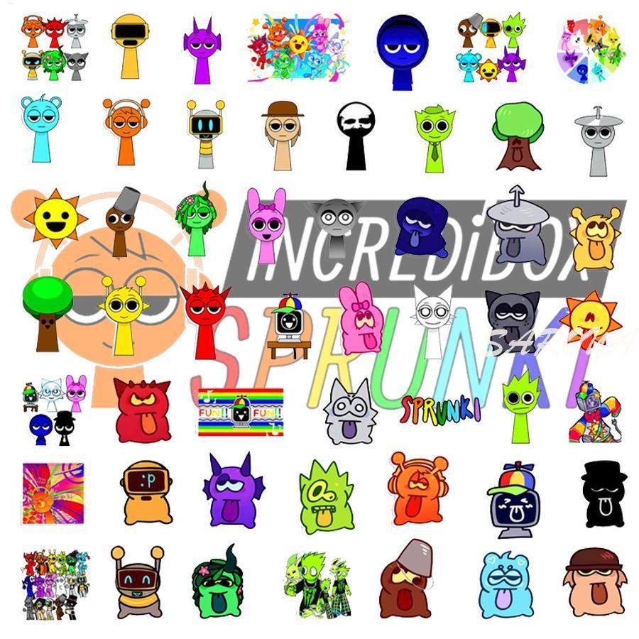 Sprunki Stickers Sprunki Incredibox Wenda Gray Oren Raddy plush toy ...