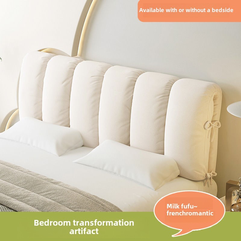 Advanced Cream Style Bedside Cushion Soft Bag Backrest Headboard Cover ...
