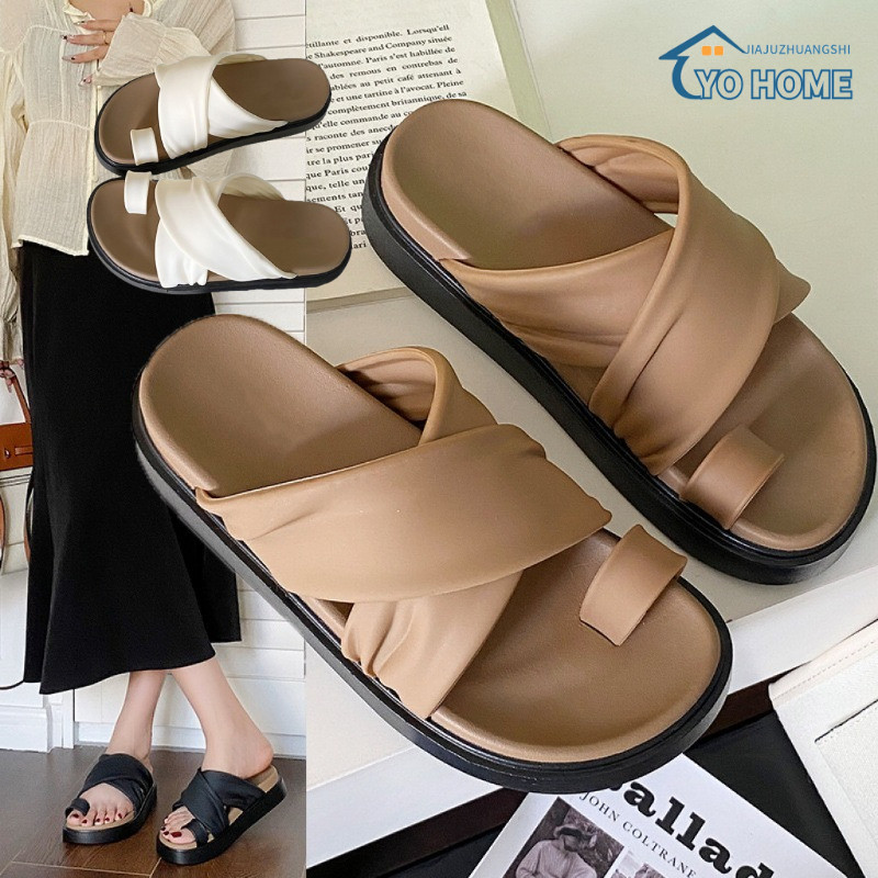 Summer Women Cross Slide Slippers White Black Casual Shoes Anti-slip ...