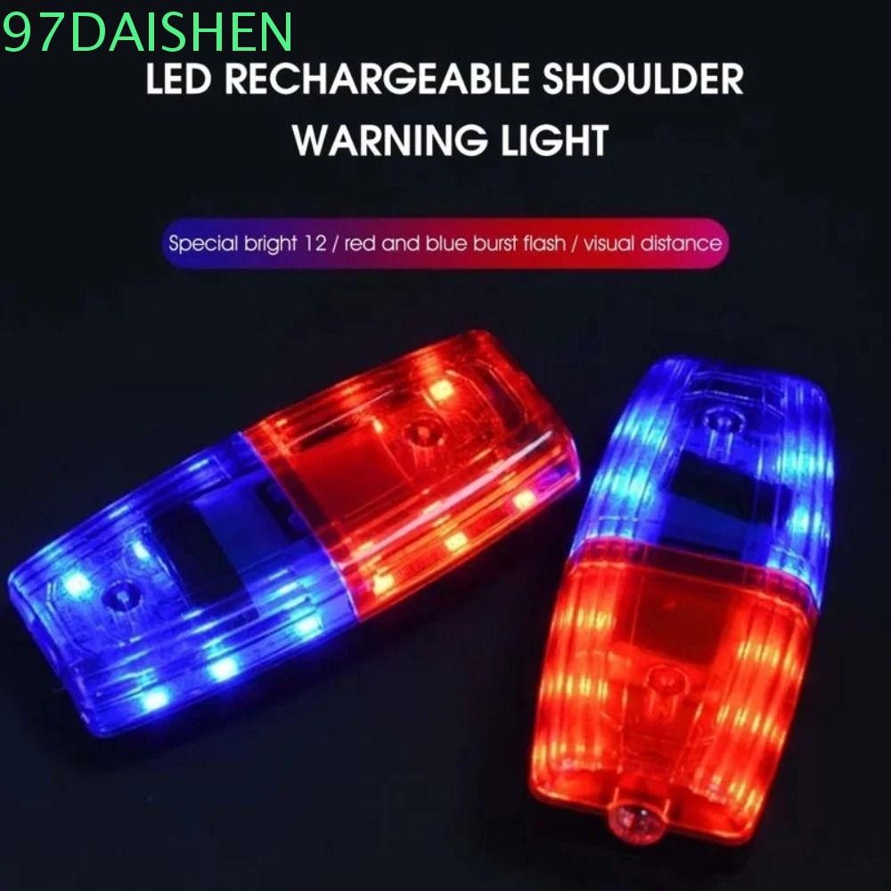 DAISHEN Police Shoulder Clip Light, 4 Modes Safety Patrol Warning Safety Lights, Practical ...