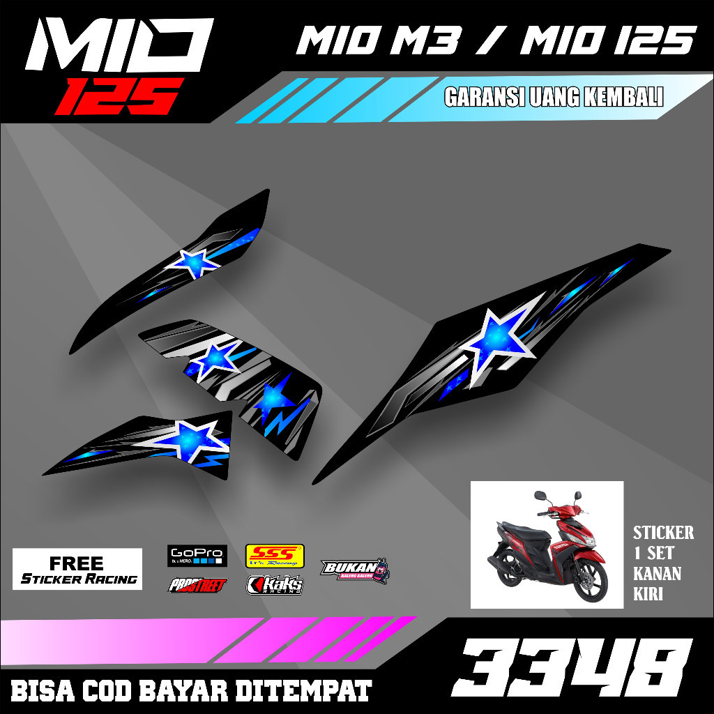 Mio M3 Mio Z 125 semi full body Decal sticker Striping with the latest ...