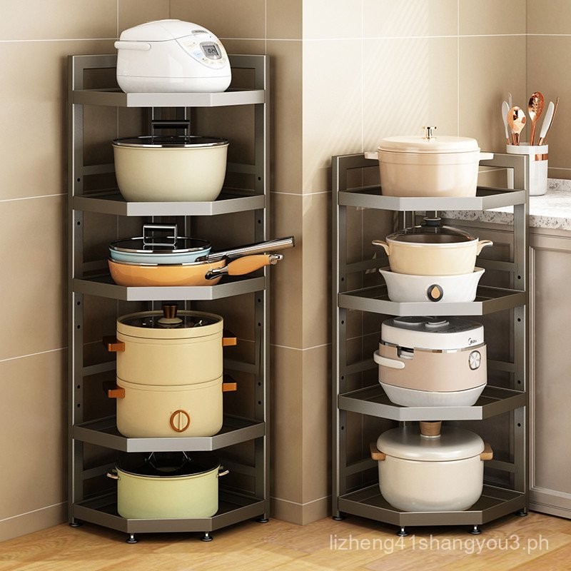 Storage Kitchen Tripod for Pots Multi-layer Pot Rack Corner Shelf Floor ...