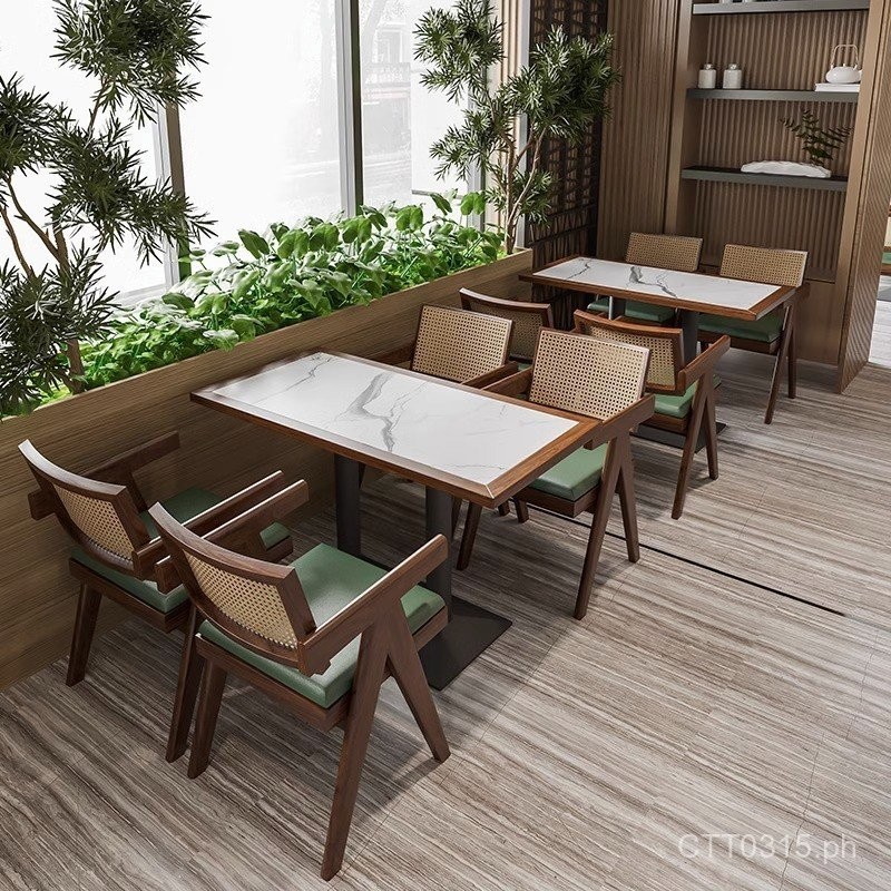 Sofa Solid Wood Southeast Asian Table and Chairs Japanese Style Woven ...