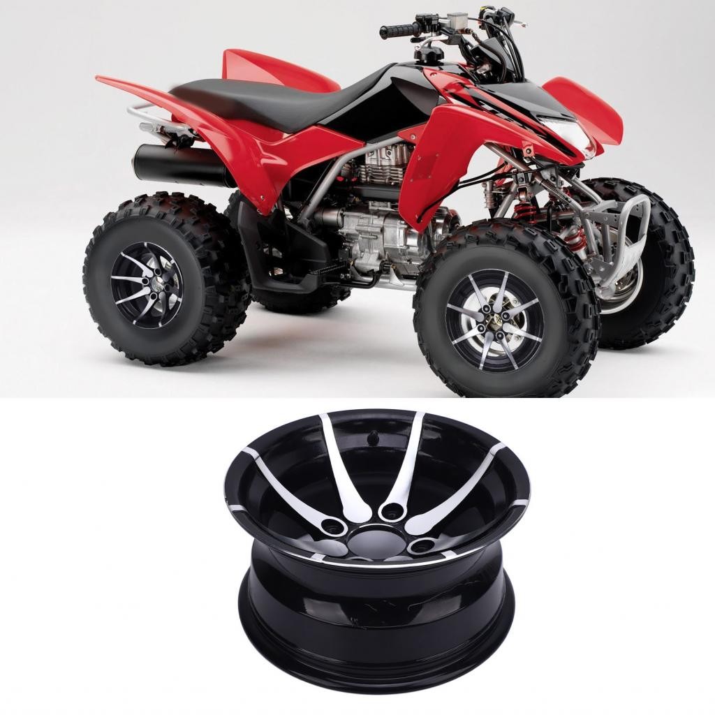 Newlanrode 12 Inch ATV Wheel Rim Aluminum Alloy for Karts Go Quad Bikes ...