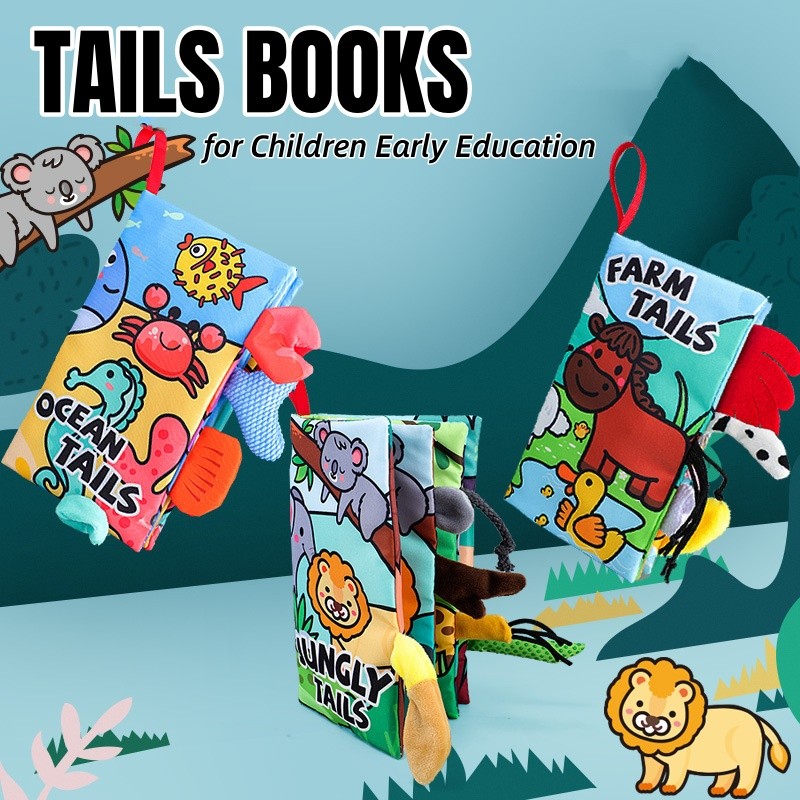 Tails Story Book Baby Sensory Cloth Book Touch & Feel Early Education ...