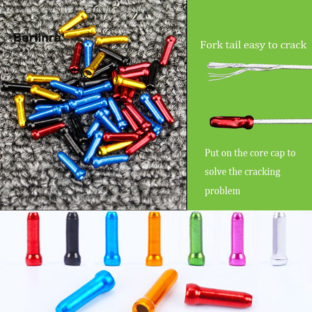 Ber 50Pcs Bike Bicycle Brake Shifter Inner Tips Shift Cables End Caps ...