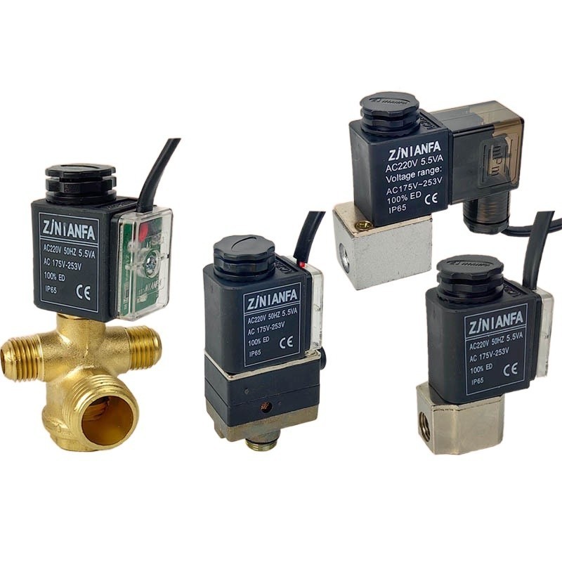 COD☆Mute oil-free air compressor solenoid valve one-way valve zjnianfa ...