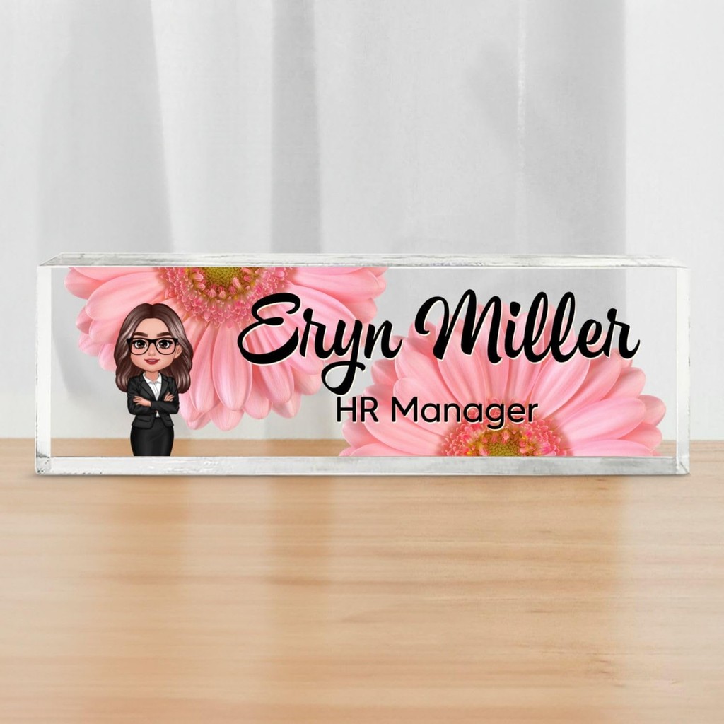 Personalized acrylic desk nameplate, office gift appreciation gift, men ...