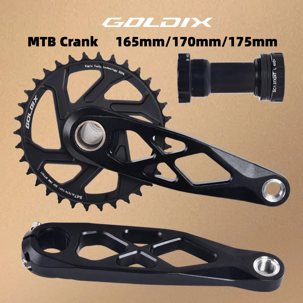 GOLDIX MTB Bike Crankset CNC Hollow 165/170/175mm Bicycle Crank 0mm ...