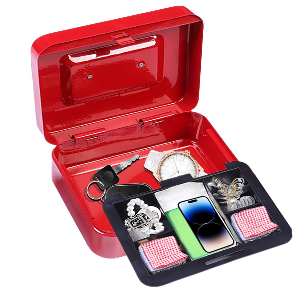 【In Stock 】20cm Cash Box Money Organizer Password/Key Portable Money ...