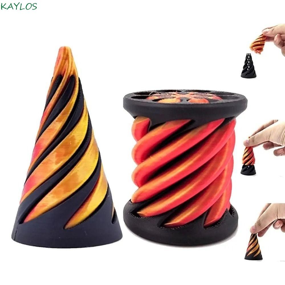 KAYLOS Spiral Cone Toy, Impossible Pyramid Thread Illusion Pass Through ...