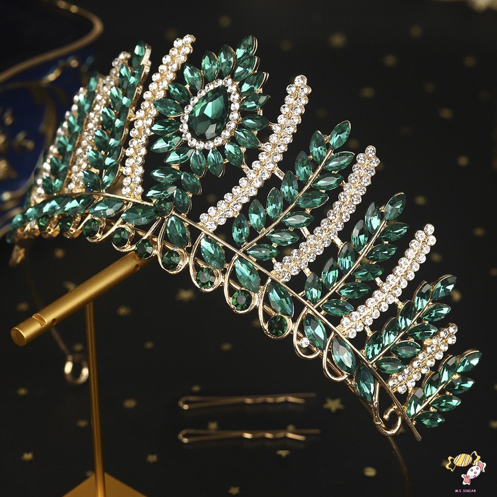 Retro Bridal Crown Queen Headband Wedding Full Glittering Crown Hollow ...
