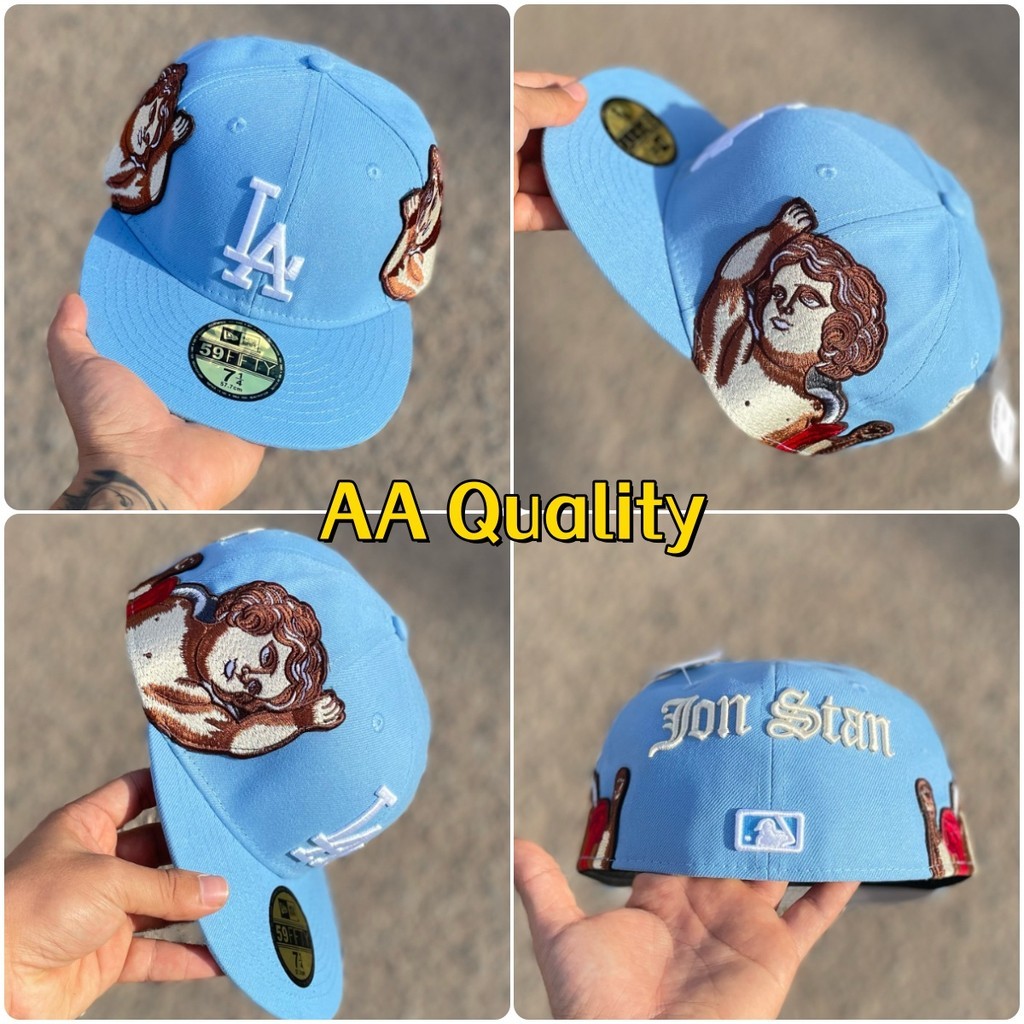 New E.r.a Jon Stan X Los Angeles Dodgers Sky Blue Fitted Hat Bisbal ...