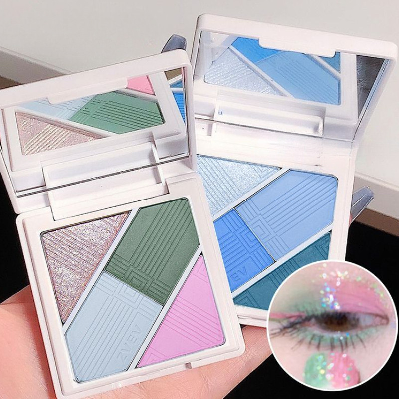 ZEVE Eyeshadow Four-Color Eyeshadow Pearl Glitter Powder Matte Fine ...