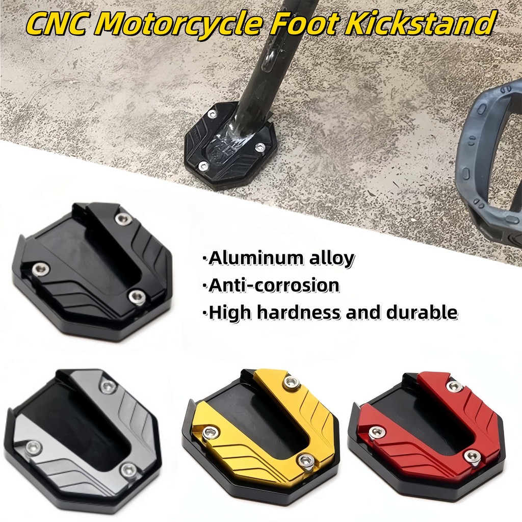 CNC Motorcycle Kickstand Extender FootSide Stand Extension Pad Support ...