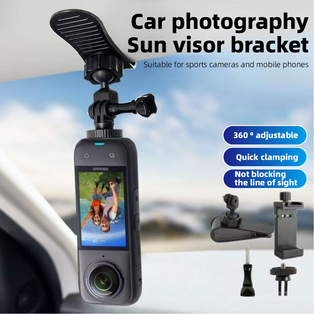 Car Sun Visor Camera Mount For Insta360 Accessories GO3 Car Sunshade ...