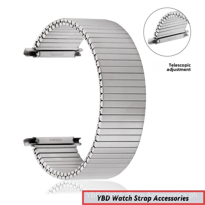 Premium 18/19/20/21/22mm Stainless Steel Stretch Band - Silver Brushed ...