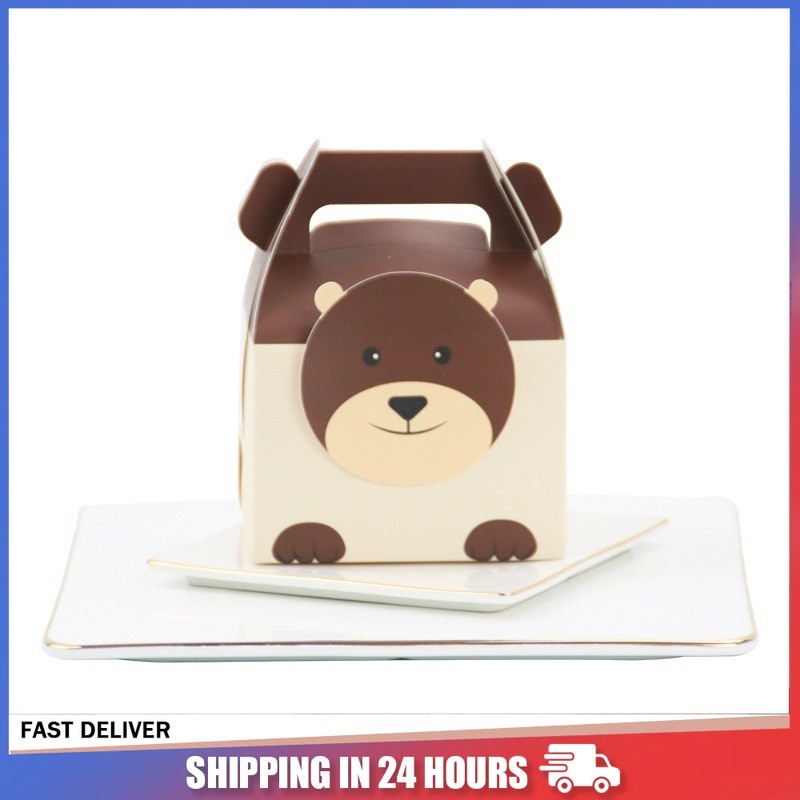 [Fast Shipping] 30pcs Cute Teddy Bear Theme Treat Box CandyBox Gable ...
