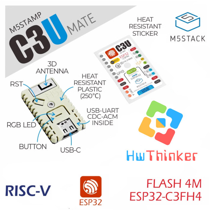 M5Stack M5Stamp C3U ESP32-C3 RISC-V ESP32-C3FH4 IoT Development Board Dev Kit | Shopee Philippines