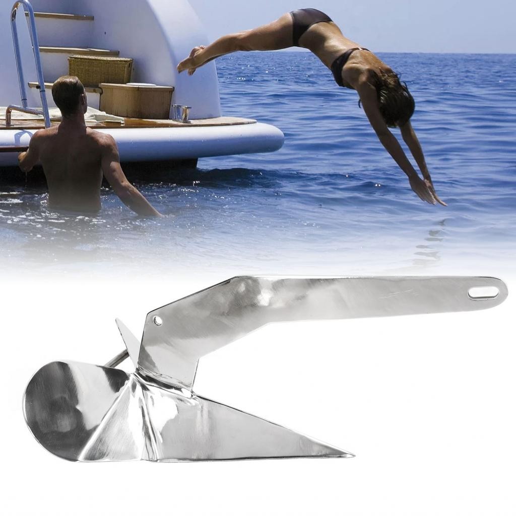 Wowowi Delta Style Boat Anchor 4KG Triangle Wing Type Plow for Mooring ...