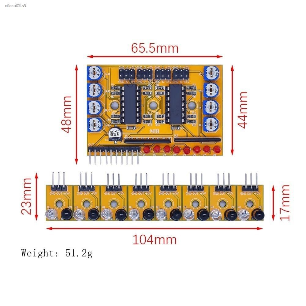 COD/8-way tracking obstacle avoidance infrared detection tracking photoelectric sensor module ...