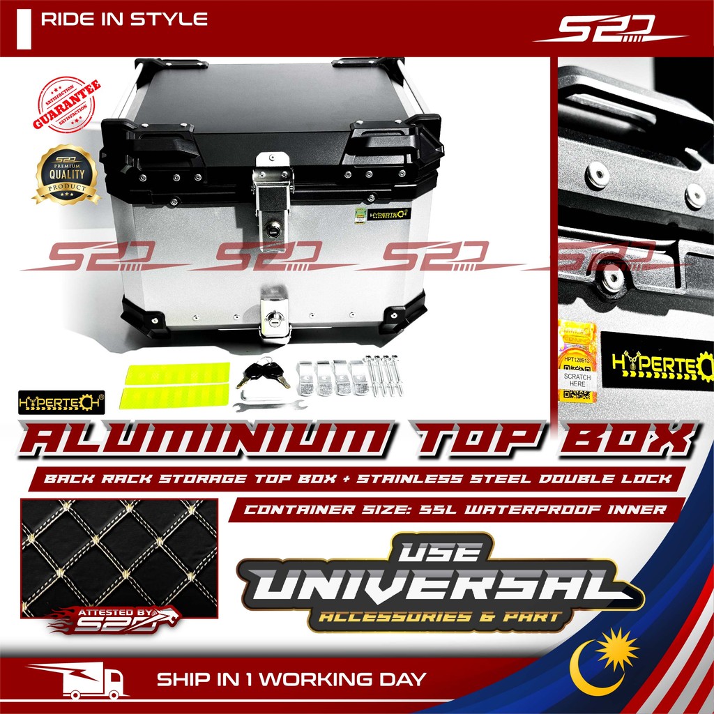 Top Box HYPERTECH Universal Use Back Rack Storage + Base Plate Screw ...