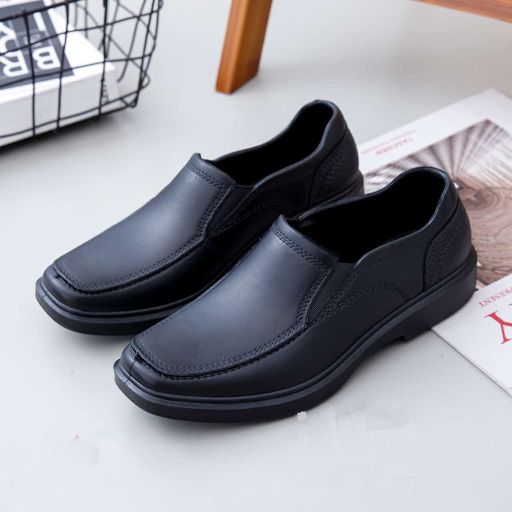 high quality rubber shoes black shoes for men's | Shopee Philippines