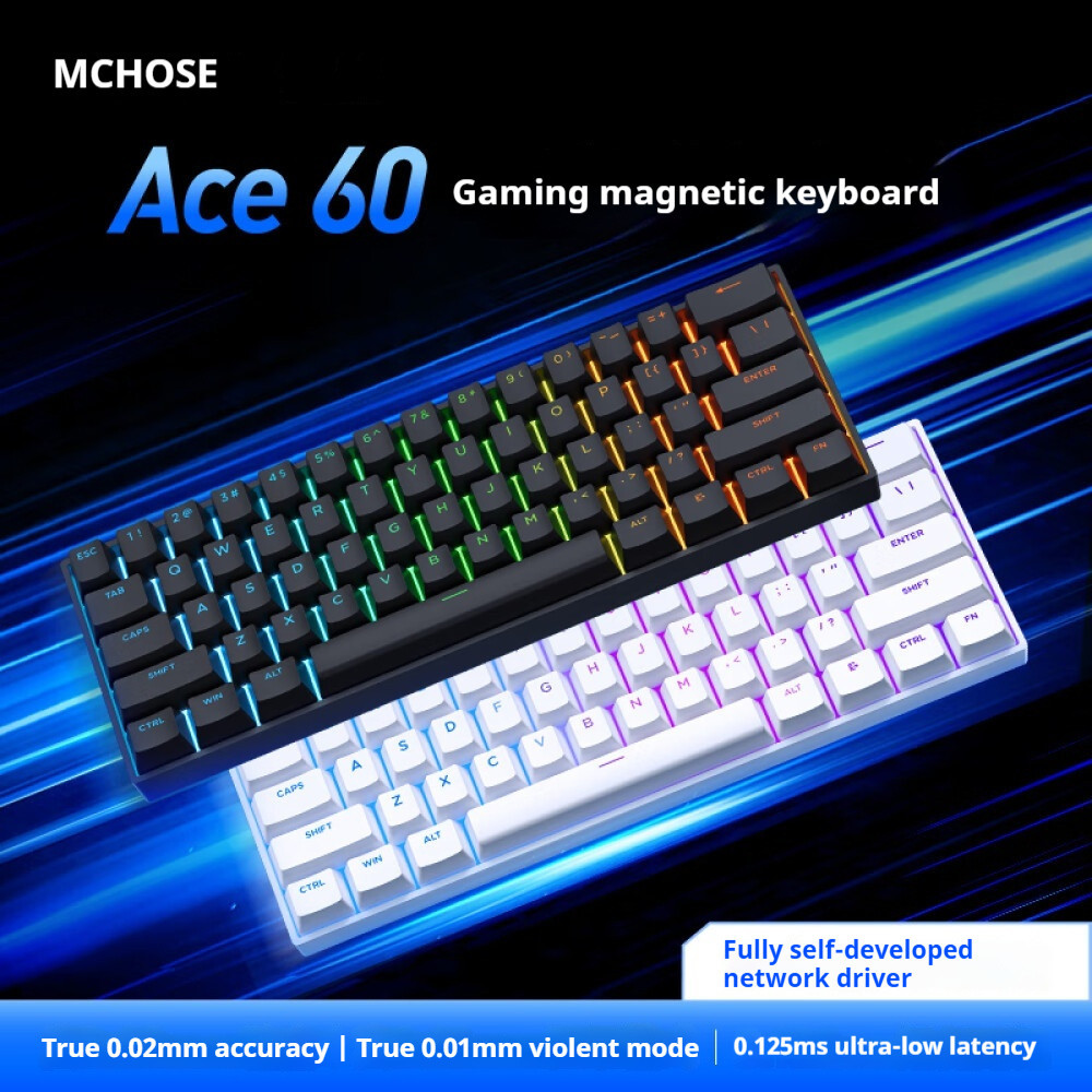 MCHOSE Ace60Pro Wired Magnetic Switch Keyboard, Customized Hall Sensor ...