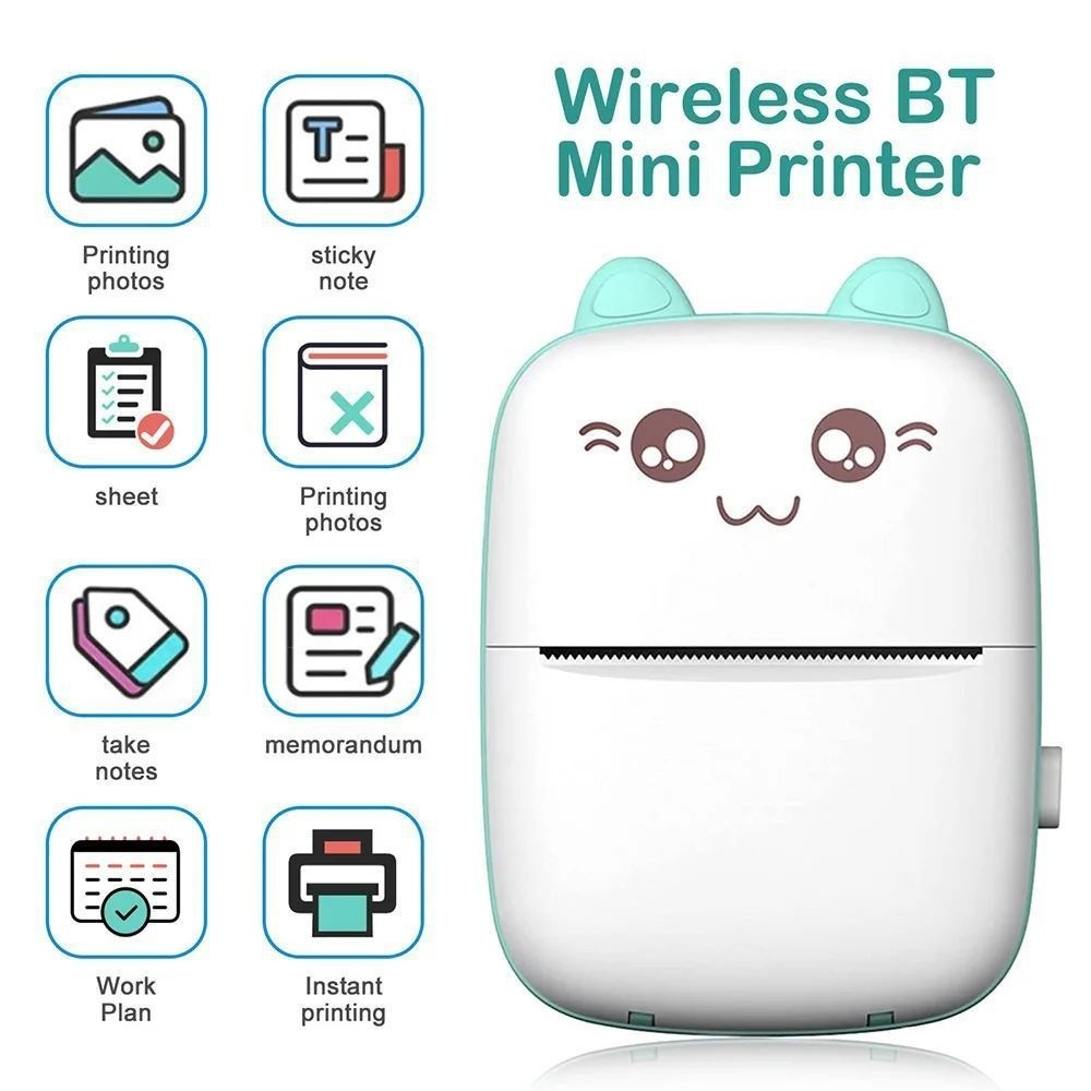Mini Portable Thermal Printer Mobile Printer Photo Printer Home Phone ...