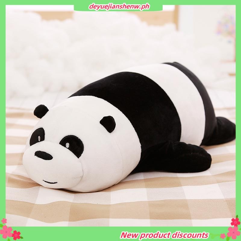 Miniso We Bare Bears Lying Plush Toy Grizzly Panda Ice Bear | Shopee ...