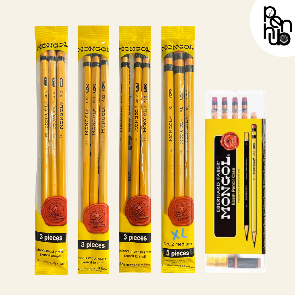 MONGOL Pencil Pouch Case #1 #2 #3 XL - Penhub | Shopee Philippines