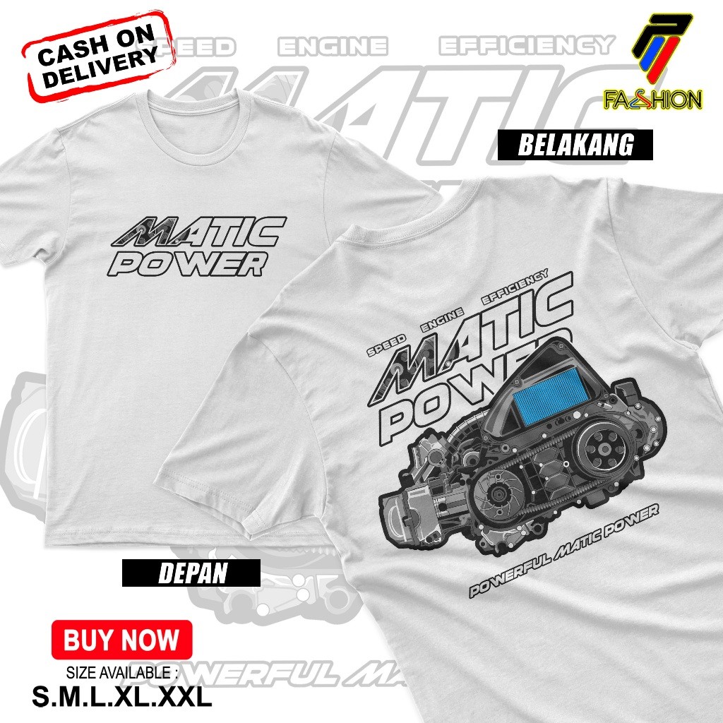 MESIN Matic Power T-Shirt Automatic Engine Racing T-Shirt Racing Speed ...